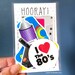 5 80s Stickers, Roller Skate, Cassette, 1980 Waterproof Sticker Pack of ...