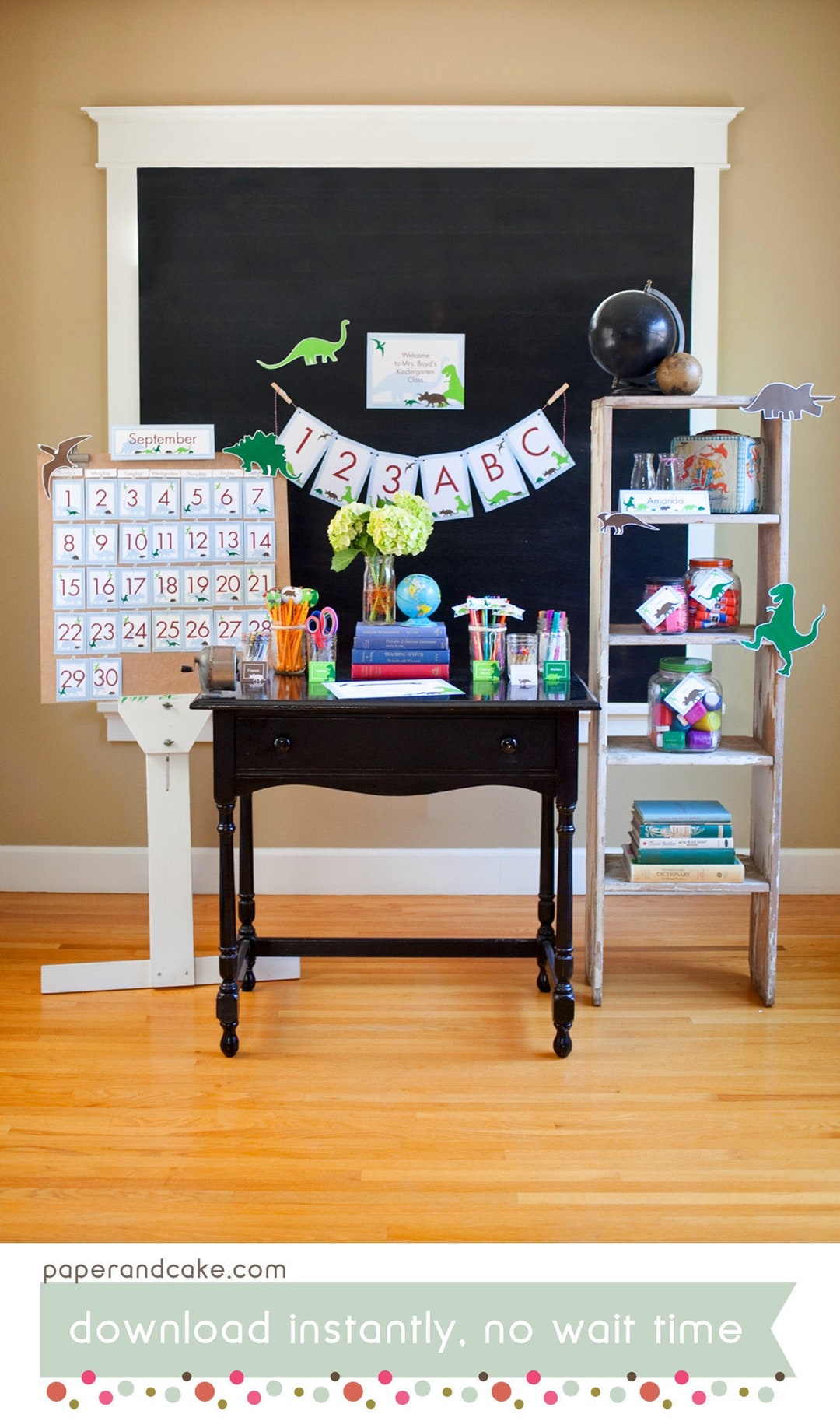 Dinosaur Classroom PRINTABLE - Teacher Supplies - Bulletin Board Decor ...