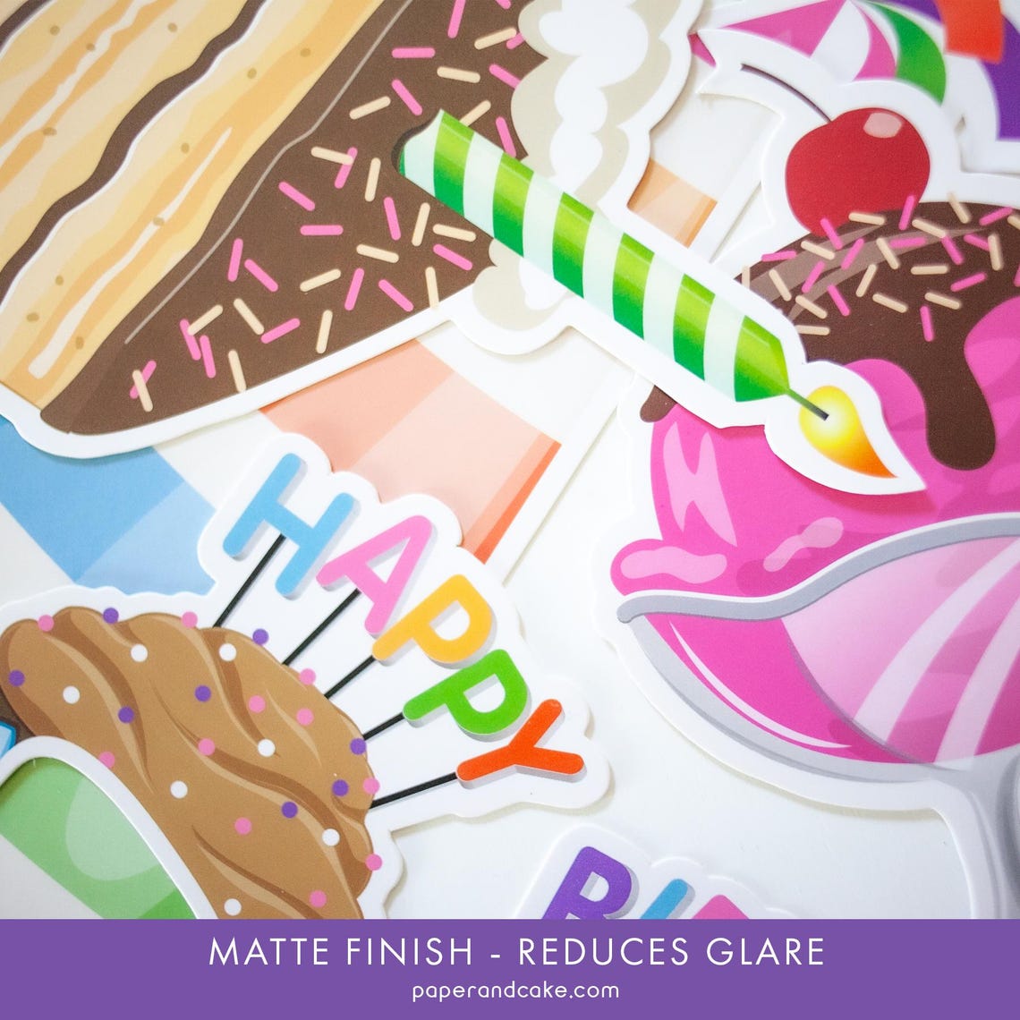 Happy Birthday Photo Booth Props | Package of 18 Photo Props Pre-cut ...