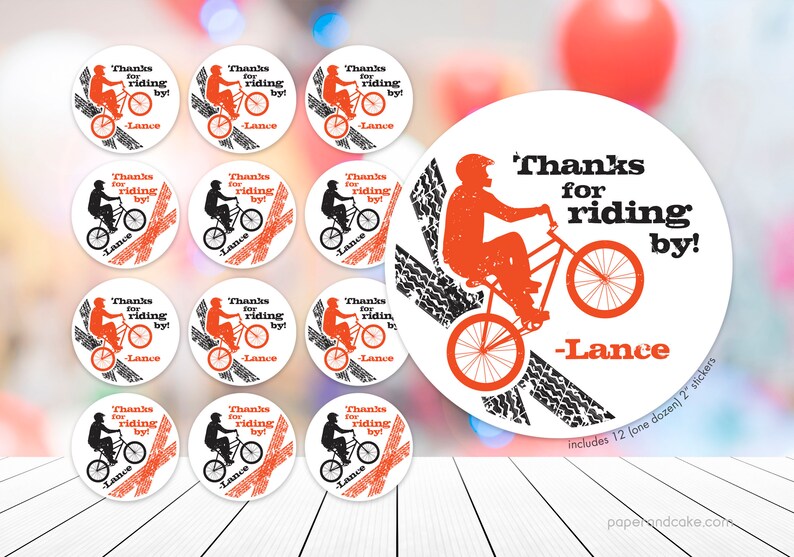 Bike Motocross Favor Stickers, Dirt Bike Birthday Party Stickers, 2 ...