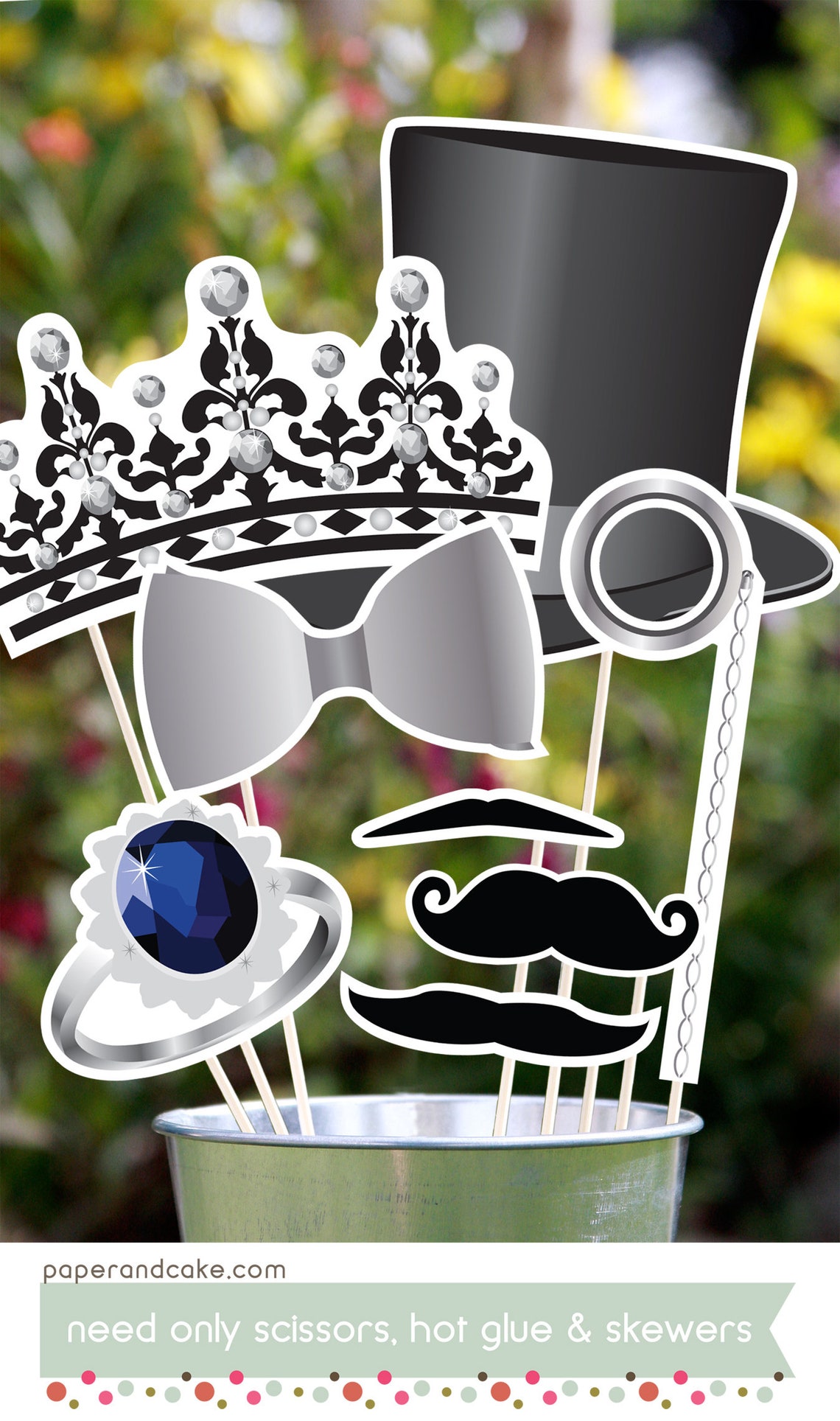 24 British PRINTABLE Photo Booth Props, London Photo Booth, Royal ...