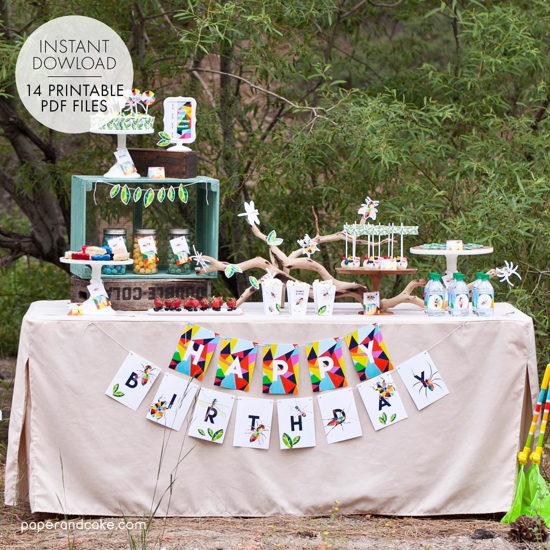 Bugs PRINTABLE Party Decorations | Insects Birthday | Fly Spider ...