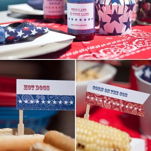 Red, White & Blue Patriotic PRINTABLE Party Collection - You Customize ...