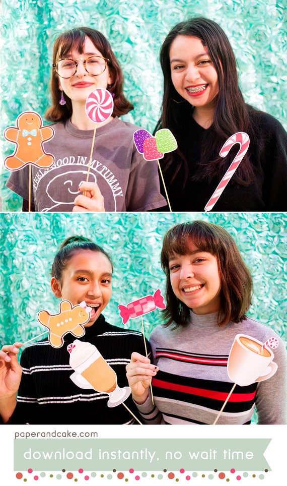 22 Candyland PRINTABLE Photo Booth Props, Gumdrops, Gingerbread, Candy ...