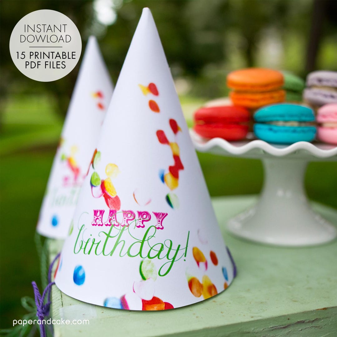 Rainbow Confetti PRINTABLE Party Decorations | First Birthday ...