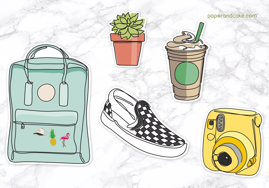 5 VSCO Girl Stickers Blended Coffee Instant Camera Swedish - Etsy