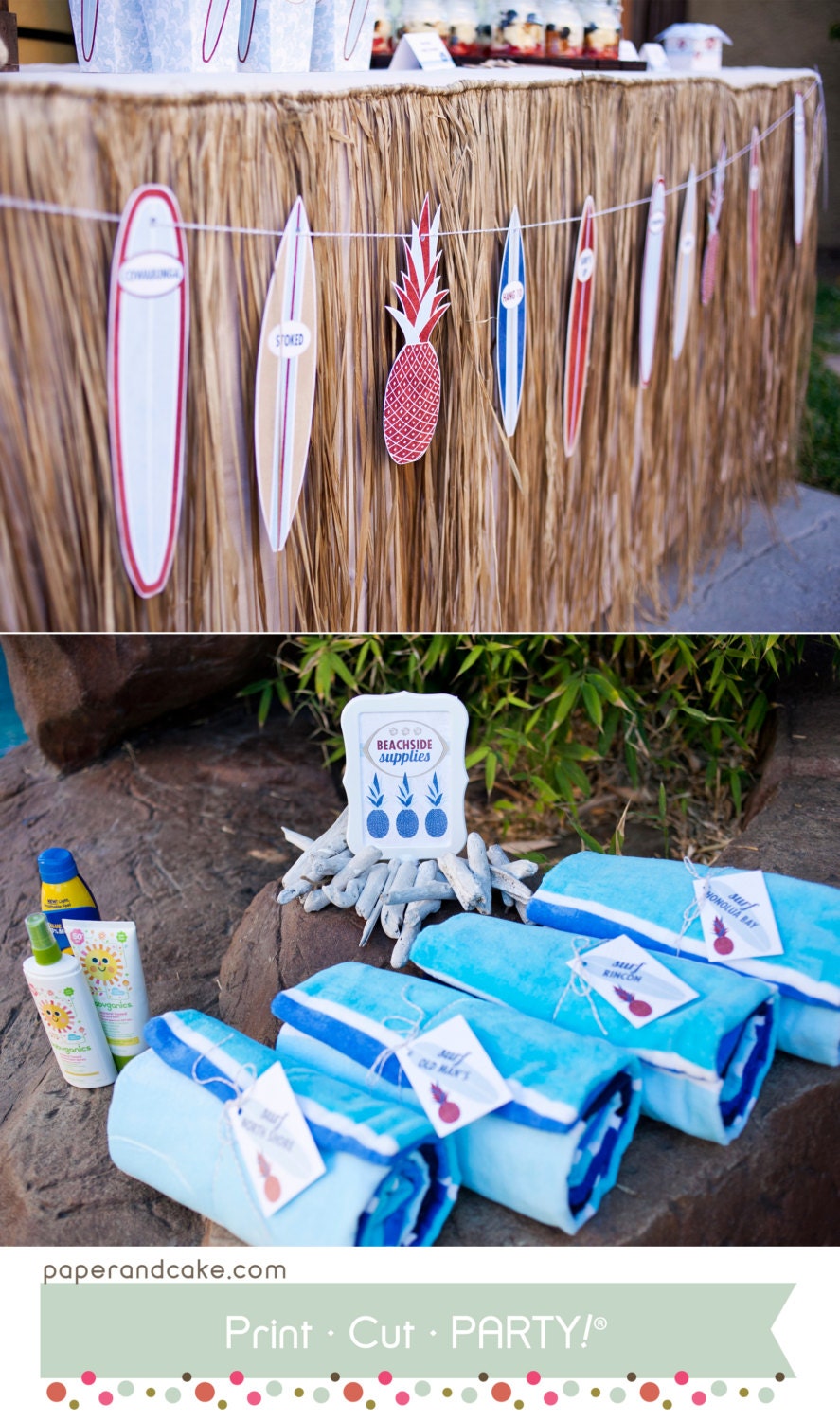 Luau PRINTABLE Party Decorations Tropical Surf Beach Birthday | Etsy