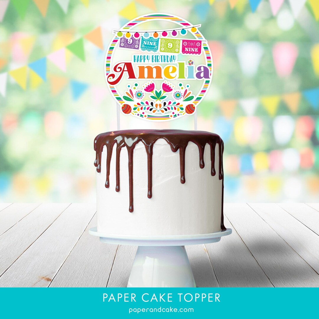 Rainbow Fiesta Cake Topper, Cinco De Mayo, First Birthday Party Treat ...