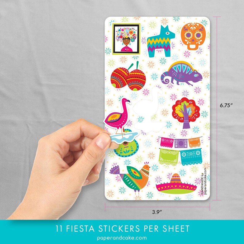 12 Fiesta Sticker Sheets | Party Favors | Birthday Stickers >> Shipped ...