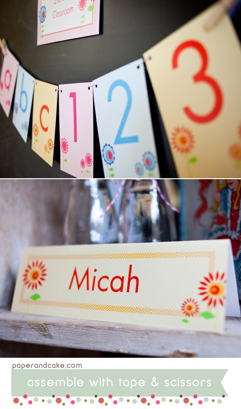 Spring Flowers Classroom PRINTABLE Teacher Supplies - Etsy