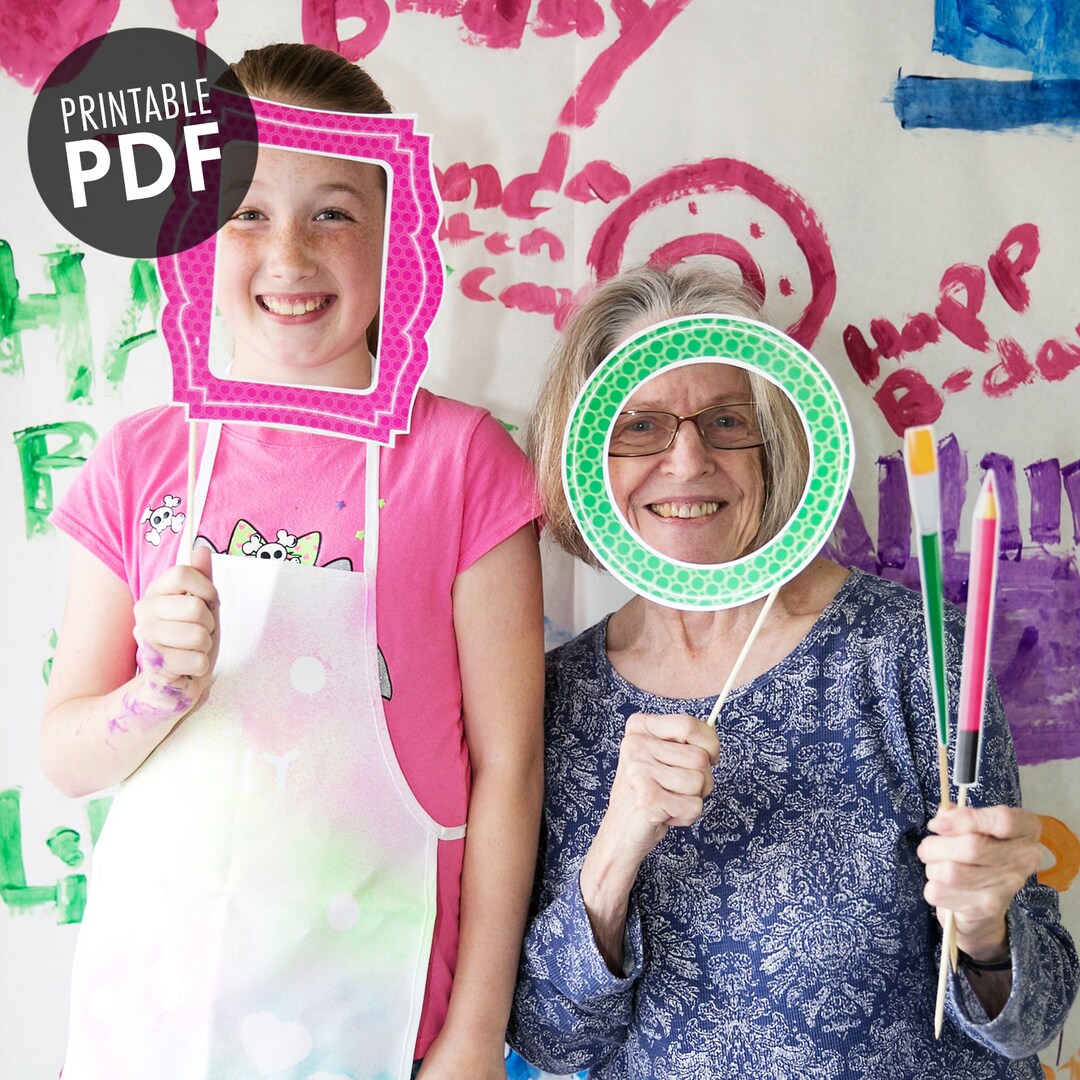 31 Artist PRINTABLE Photo Booth Props, Art Paint Party Centerpieces ...