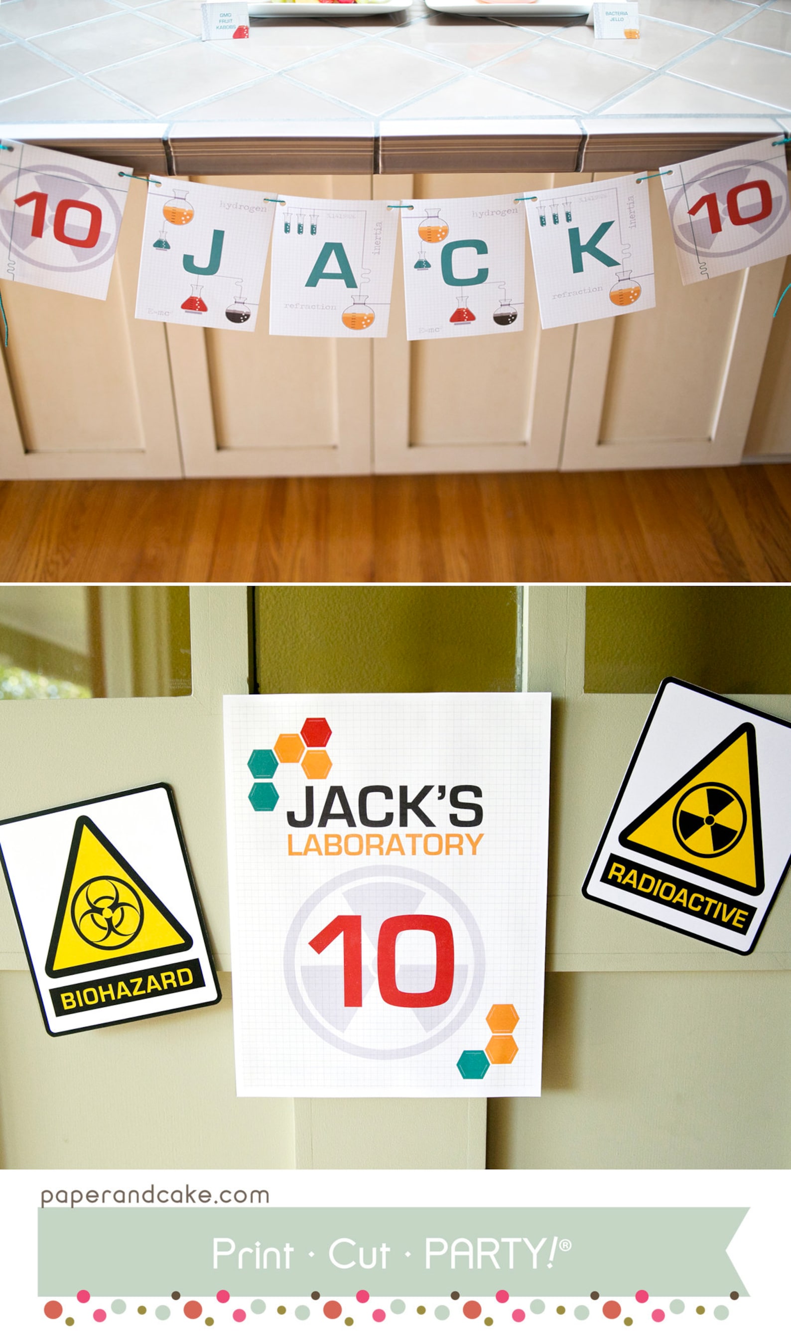 Science PRINTABLE Party Decorations, Chemistry Lab Birthday - EDITABLE ...