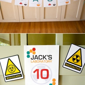Science PRINTABLE Party Decorations, Chemistry Lab Birthday - EDITABLE ...