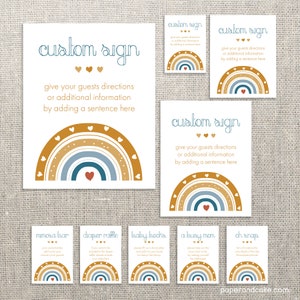 8 Boho Rainbow Party Signs PRINTABLE Bundle EDITABLE Text Instant ...