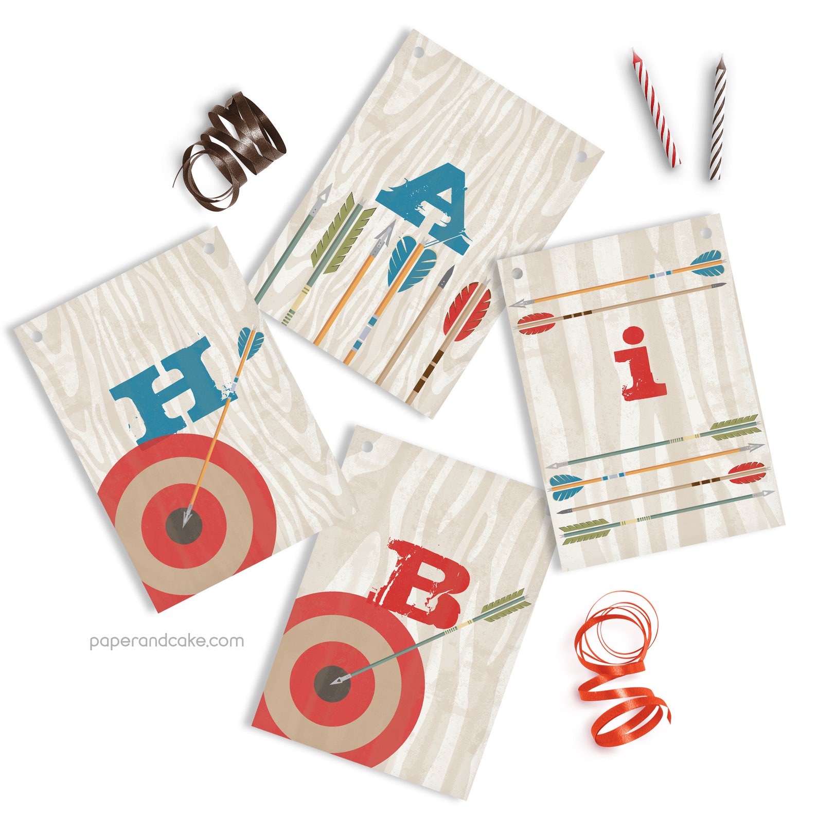 Bow and Arrows Happy Birthday Archery Celebration Pennant - Etsy