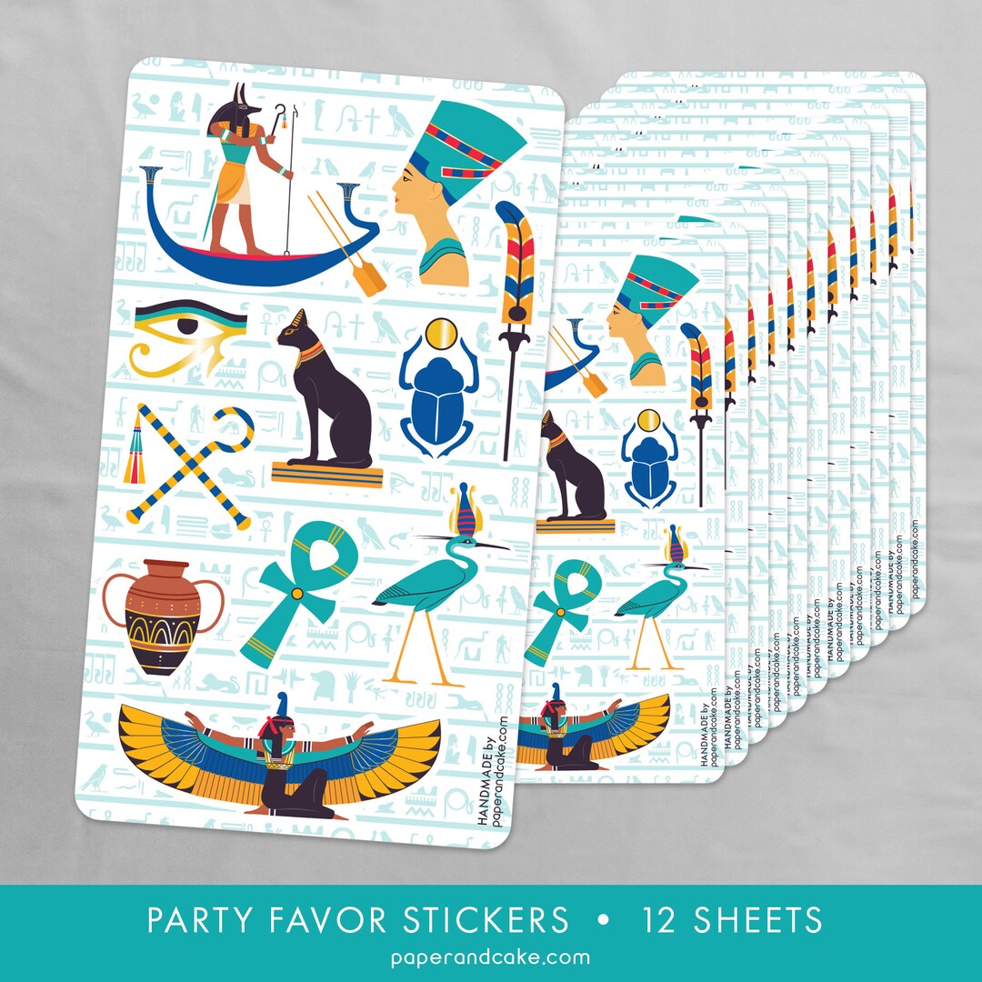 12 Ancient Egyptian Sticker Sheets | Party Favors >> Shipped to You ...