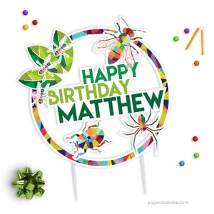 Bugs Cake Topper, Colorful Insects Birthday Treat Pick >> Shipped to ...