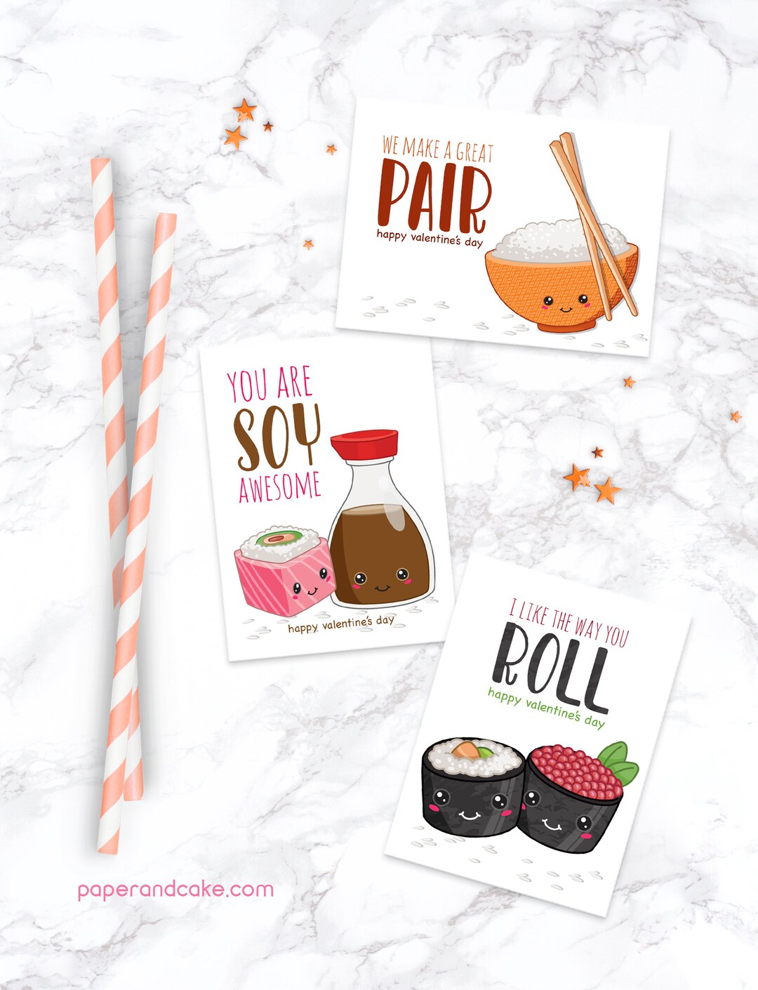 Sushi Valentines Cards for Kids Classroom PRINTABLE Valentine Hang Tags ...