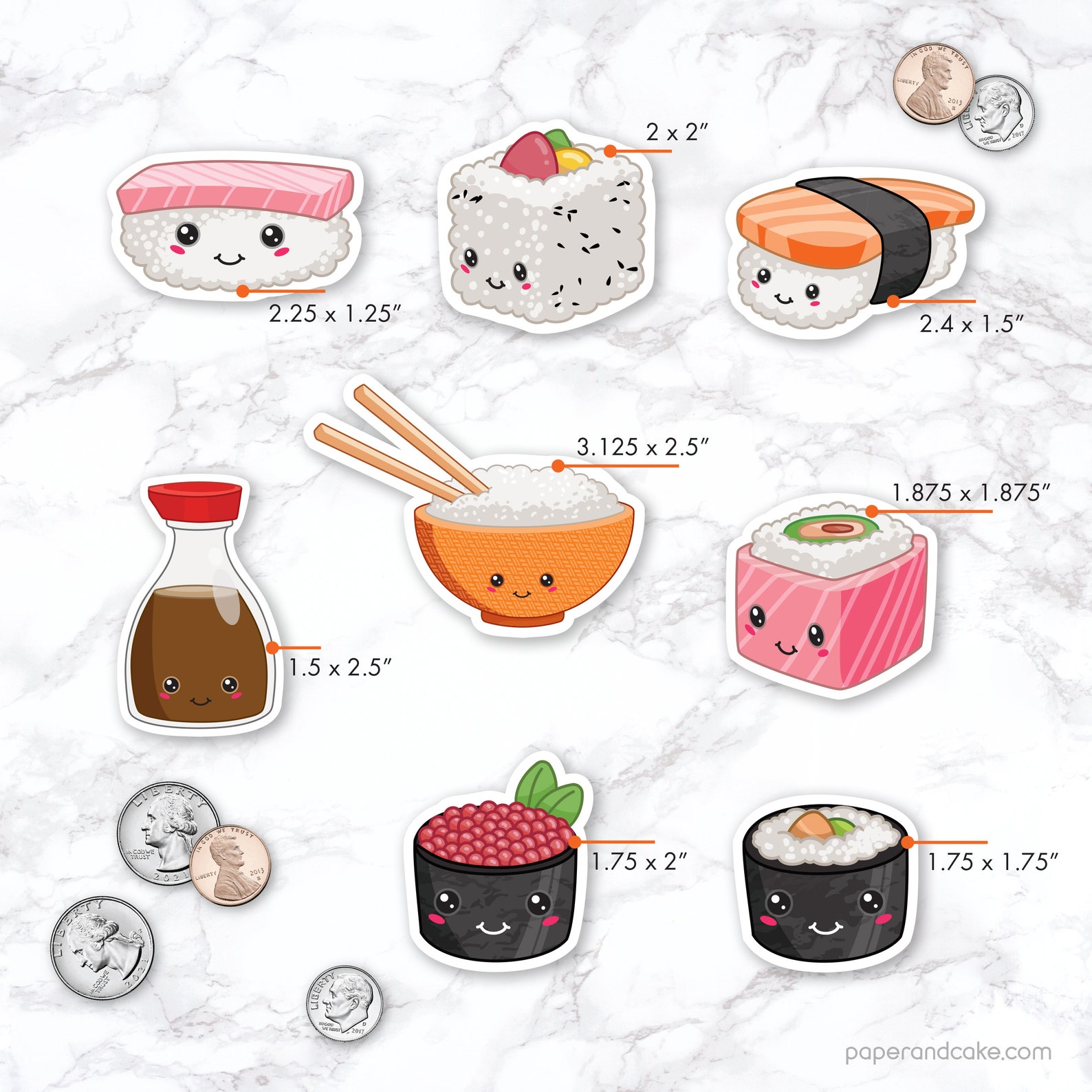 12 Sushi Cupcake Toppers, Cute Kawaii I Love Sushi Birthday Treat Picks ...