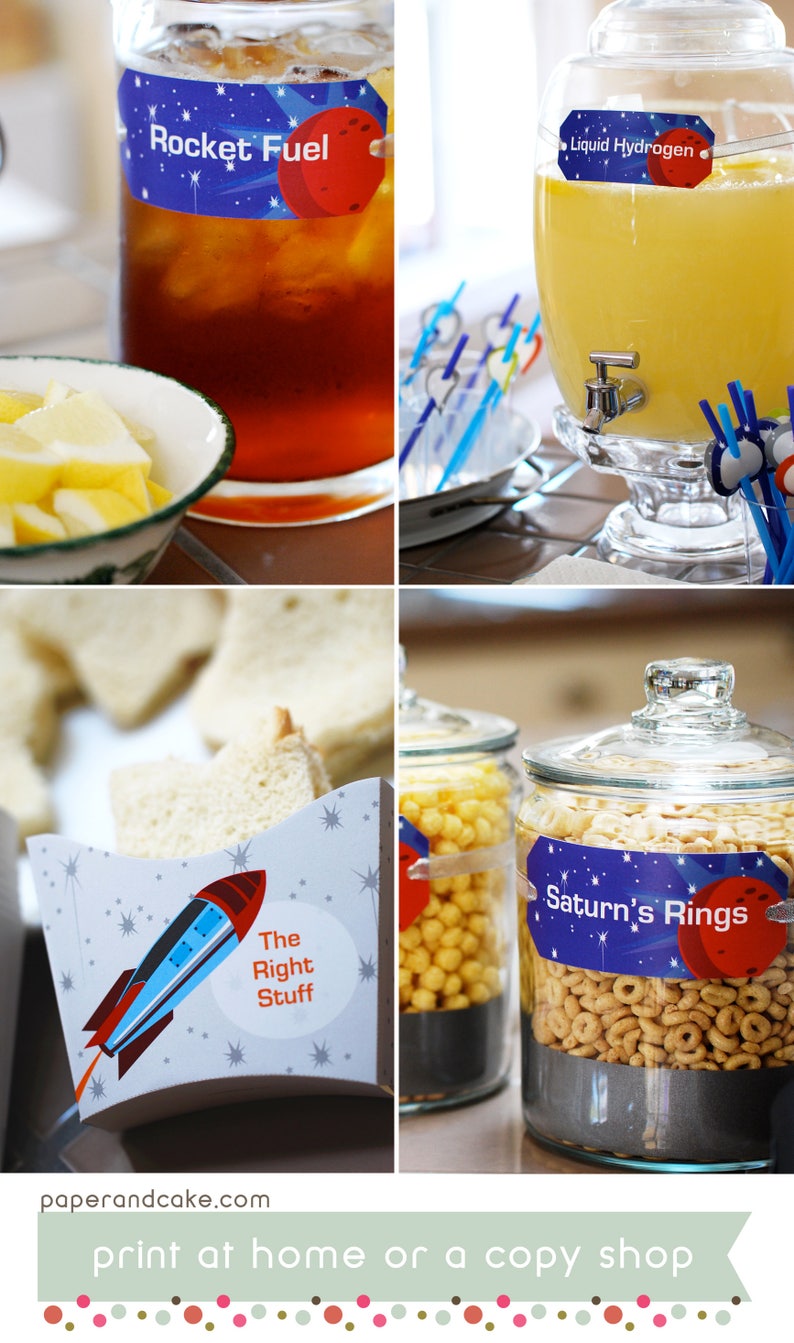 Space Rocket Ship PRINTABLE Party Decorations Astronaut - Etsy