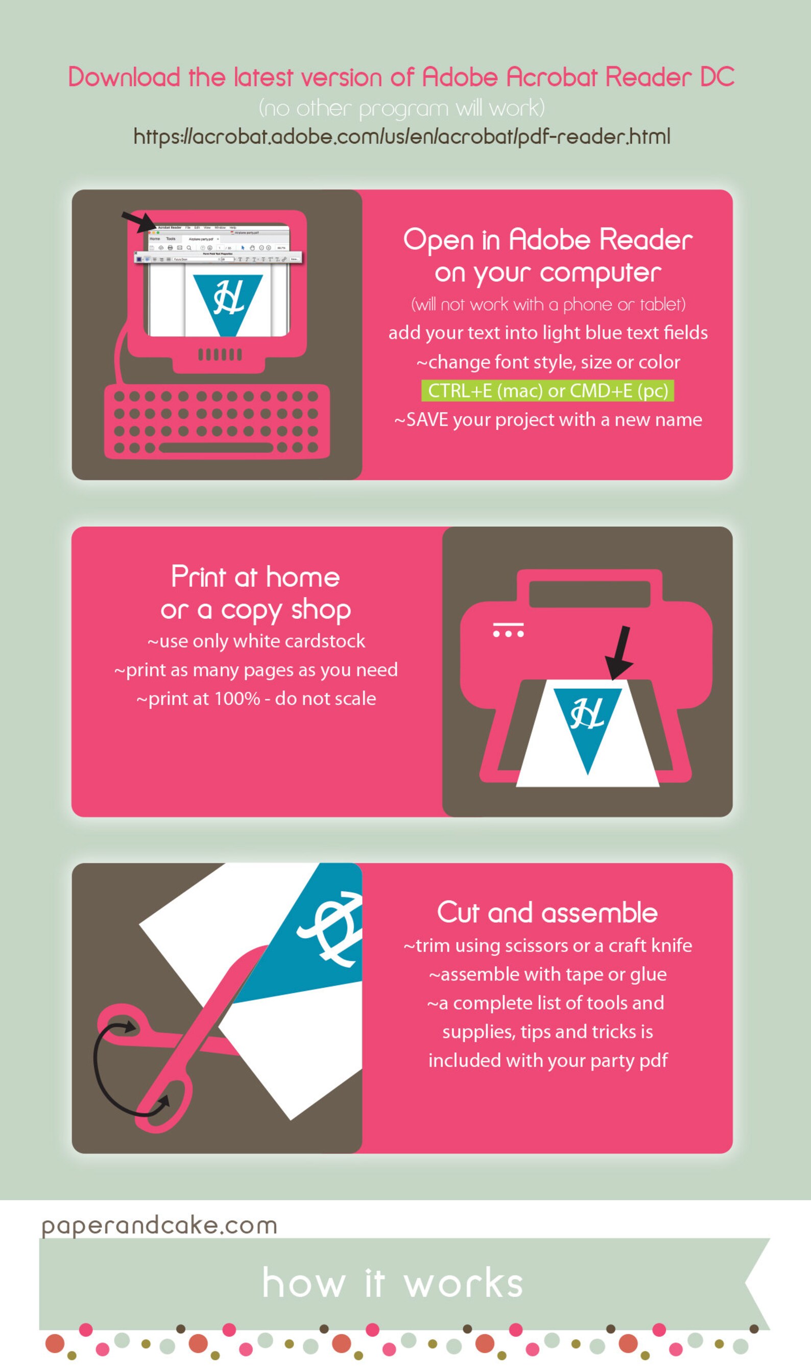 Black and White PRINTABLE Party Decorations - EDITABLE TEXT >> Instant ...