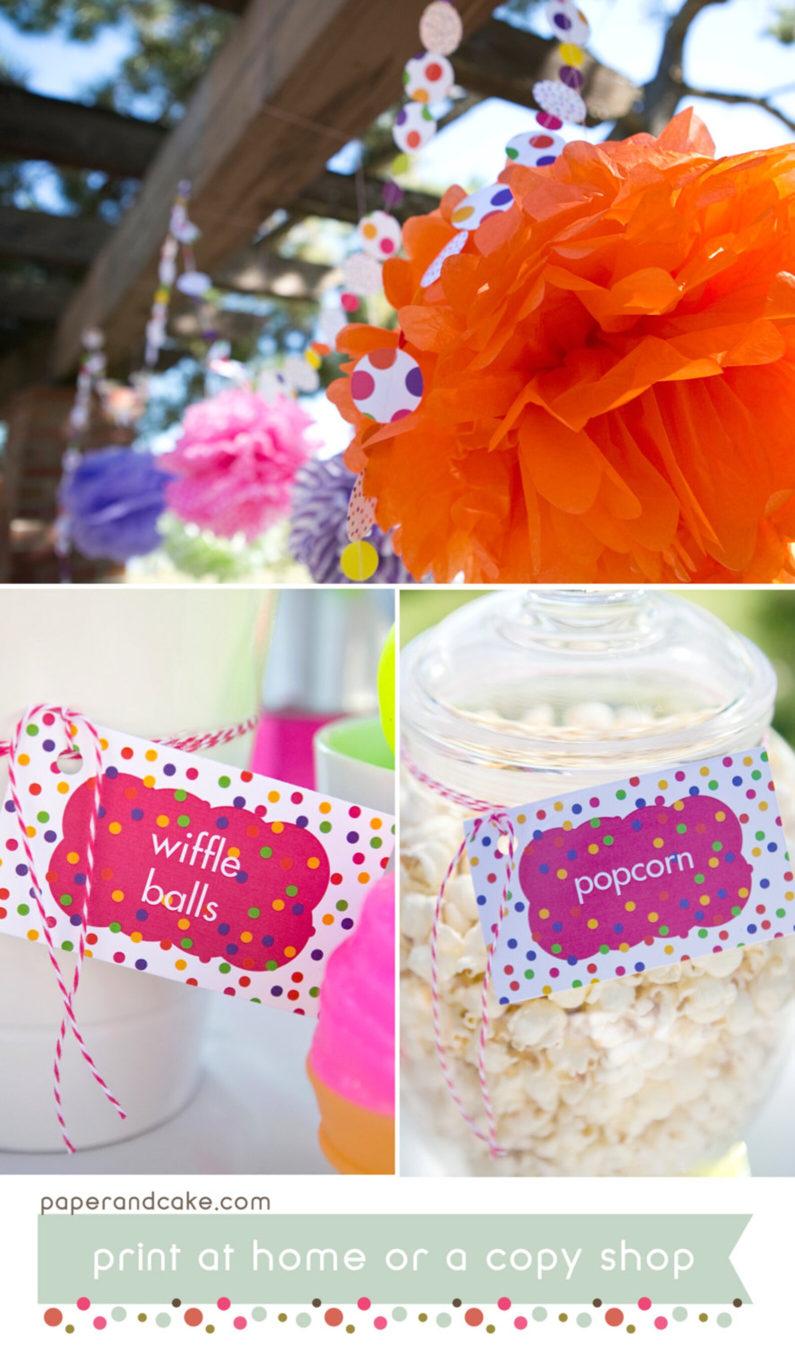 Rainbow Polka Dot PRINTABLE Party Decorations | Colorful Confetti Dots ...