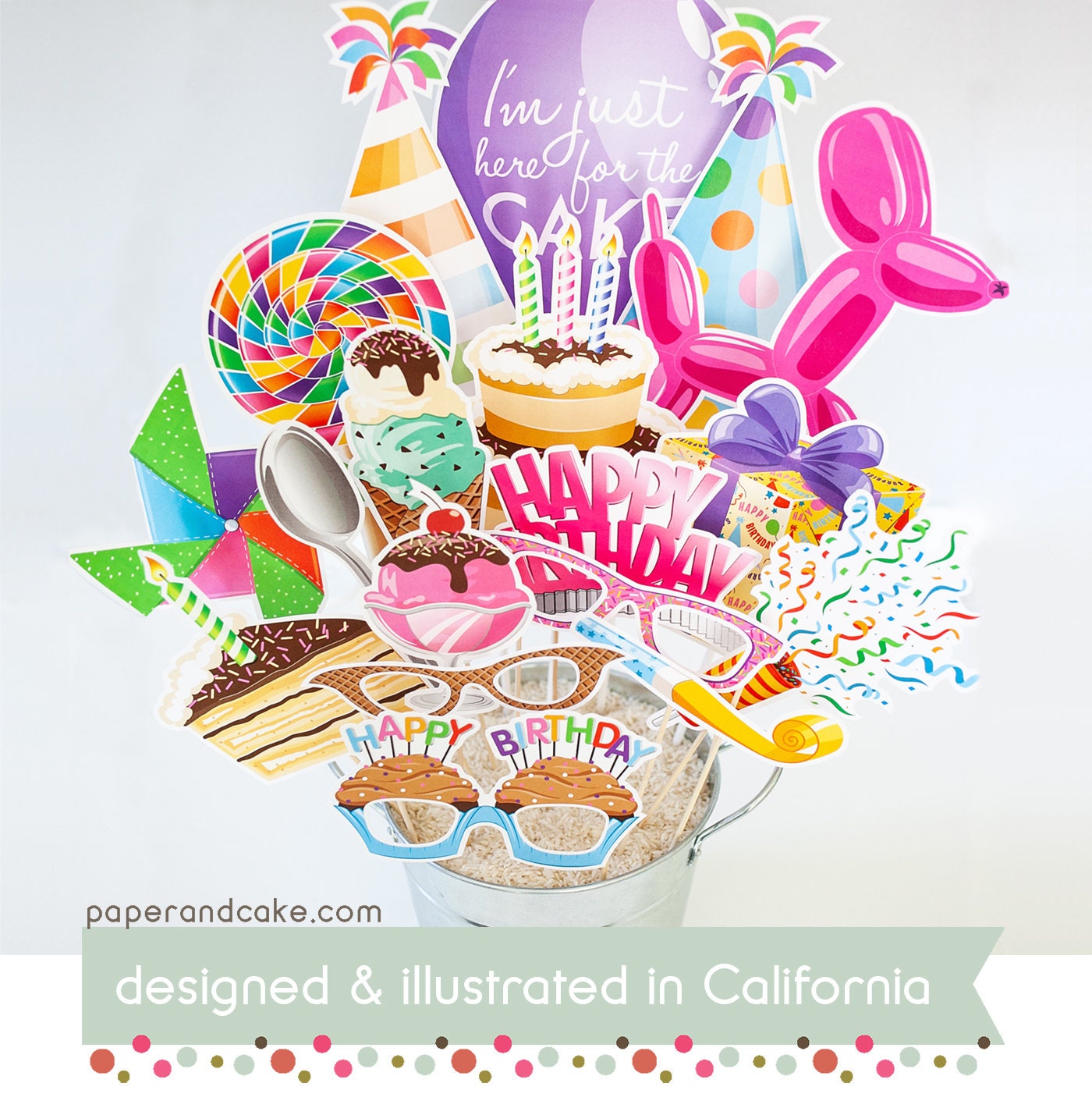 Happy Birthday Photo Booth Props Package of 18 Photo Props | Etsy