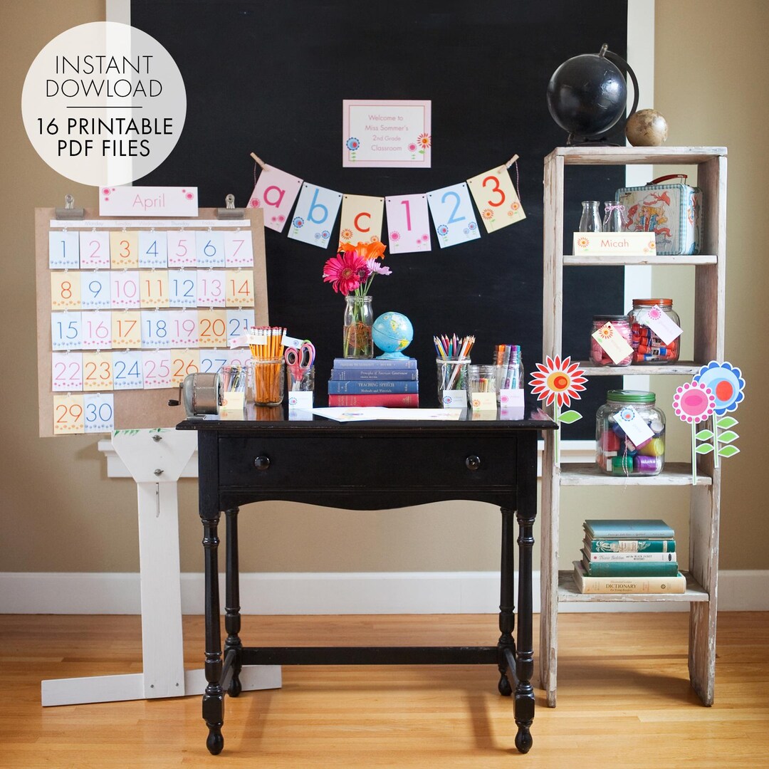 Spring Flowers Classroom PRINTABLE | Teacher Supplies | Bulletin Boards ...