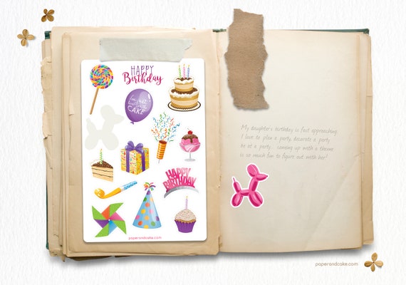 Sticker Sheet Birthday, Bullet Journal Stickers, Calendar Planner ...