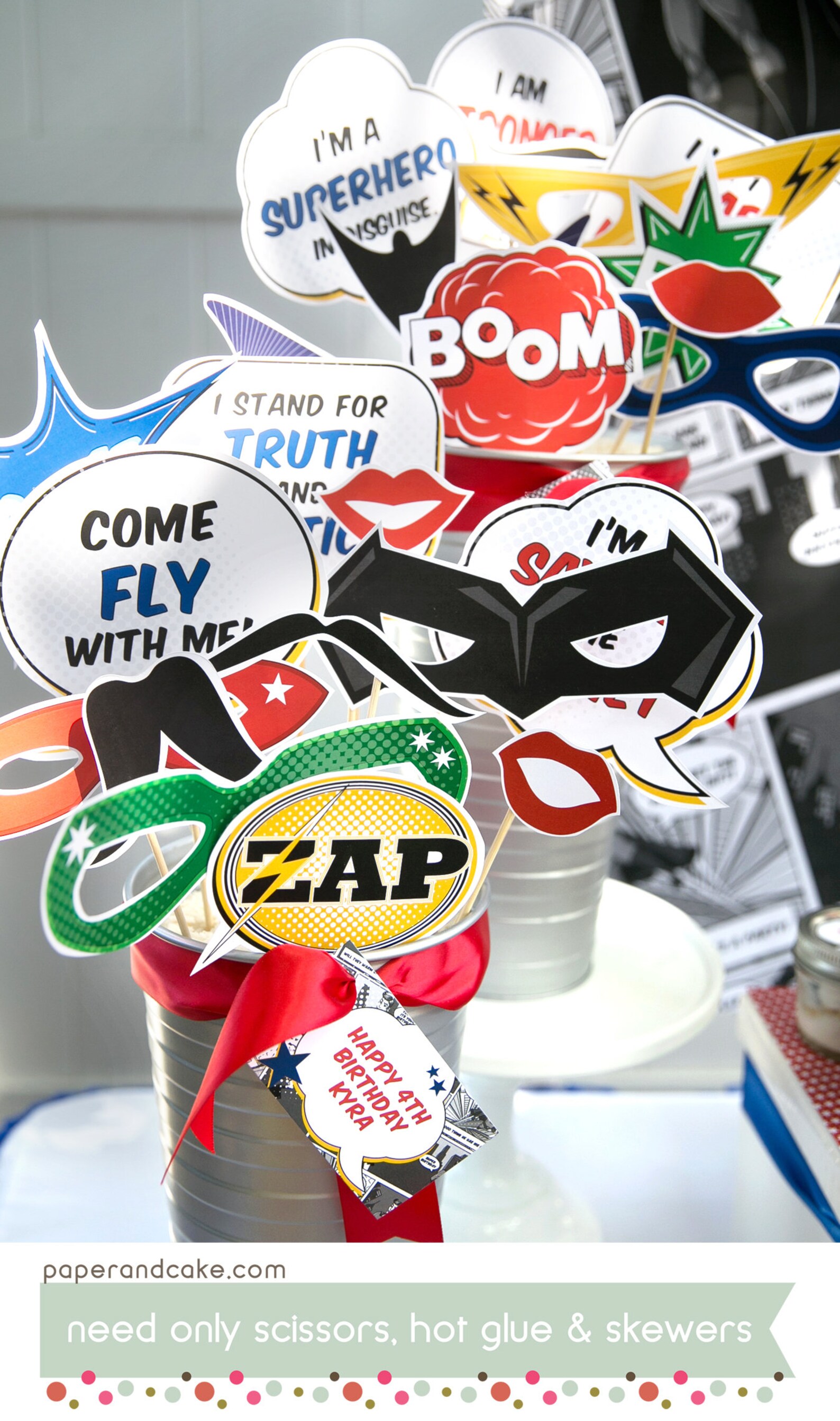 26 Super Comic Book Hero Printable PHOTO BOOTH PROPS Pow Zap - Etsy