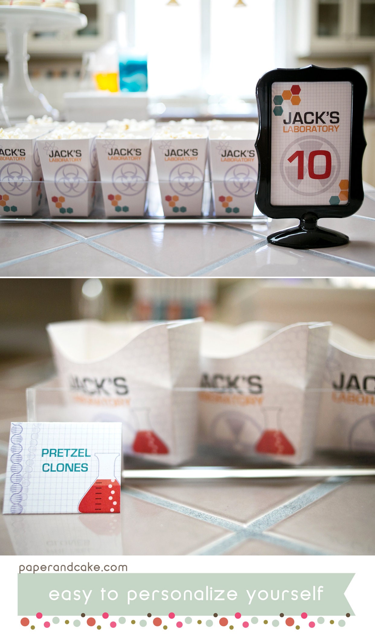 Science PRINTABLE Party Decorations, Chemistry Lab Birthday - EDITABLE ...