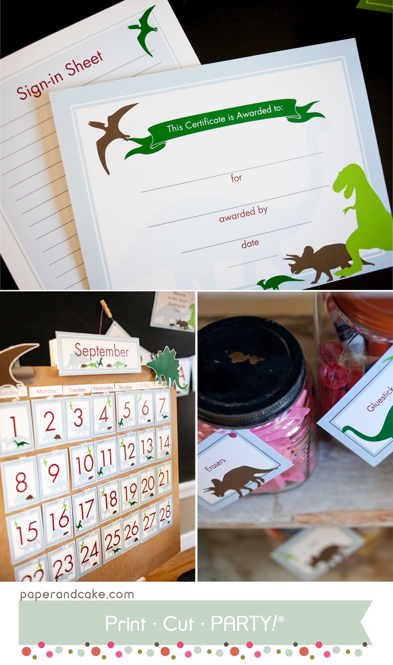 Dinosaur Classroom PRINTABLE - Teacher Supplies - Bulletin Board Decor ...