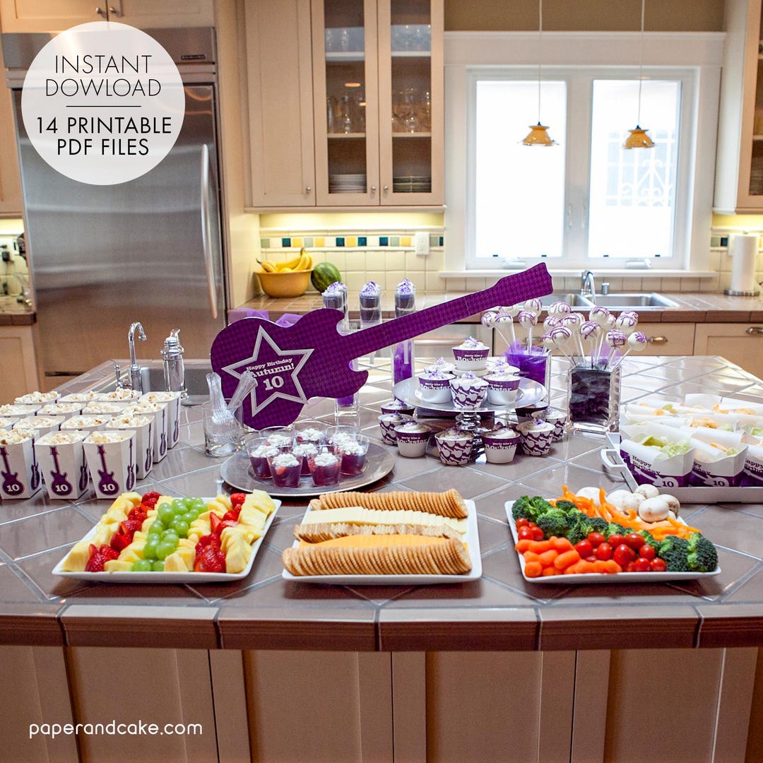 Rock Star PRINTABLE Party, Rock and Roll Birthday, Karaoke - EDITABLE ...