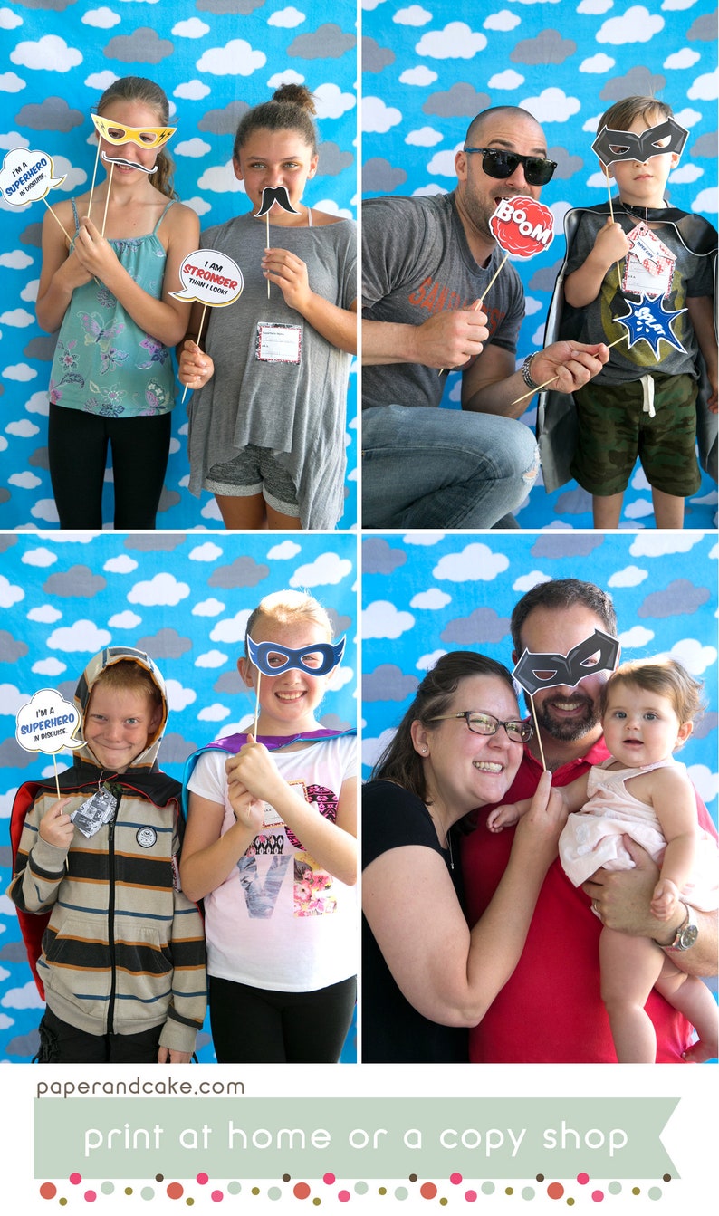 26 Super Comic Book Hero Printable PHOTO BOOTH PROPS Pow! Zap! Boom ...