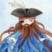 Pirate Illustration - Art Print, Watercolor, Tangled Beard, Captain of ...