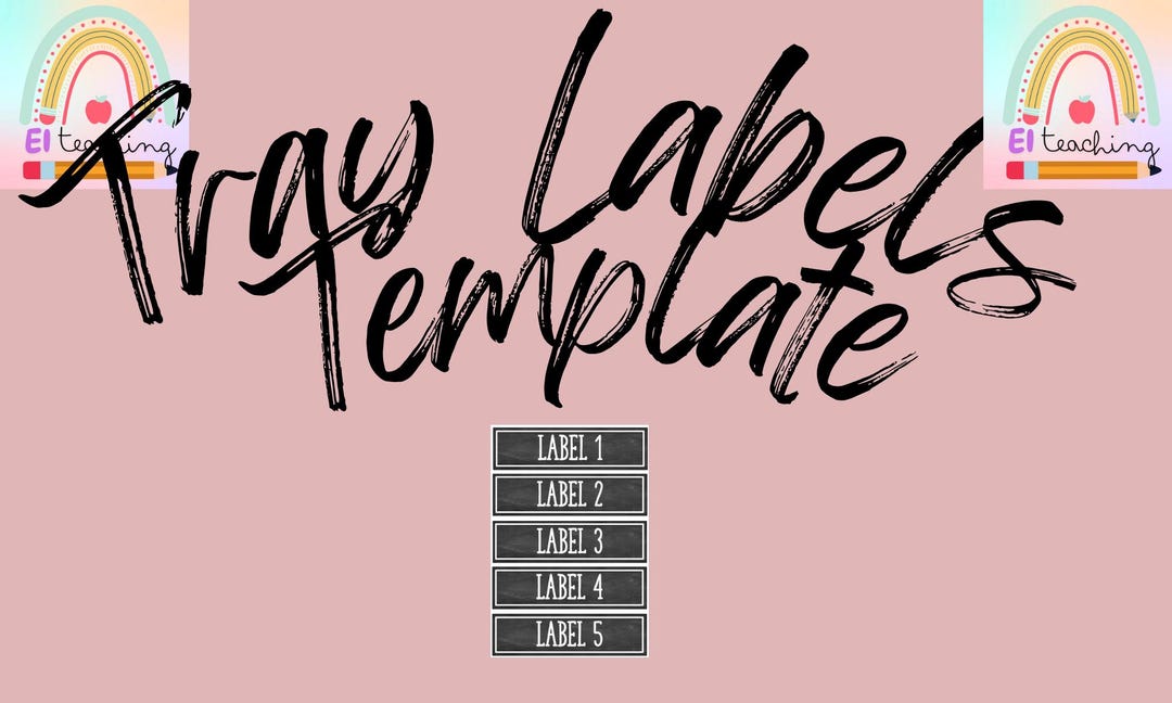 Primary School Tray Labels Template Chalkboard Effect - Etsy