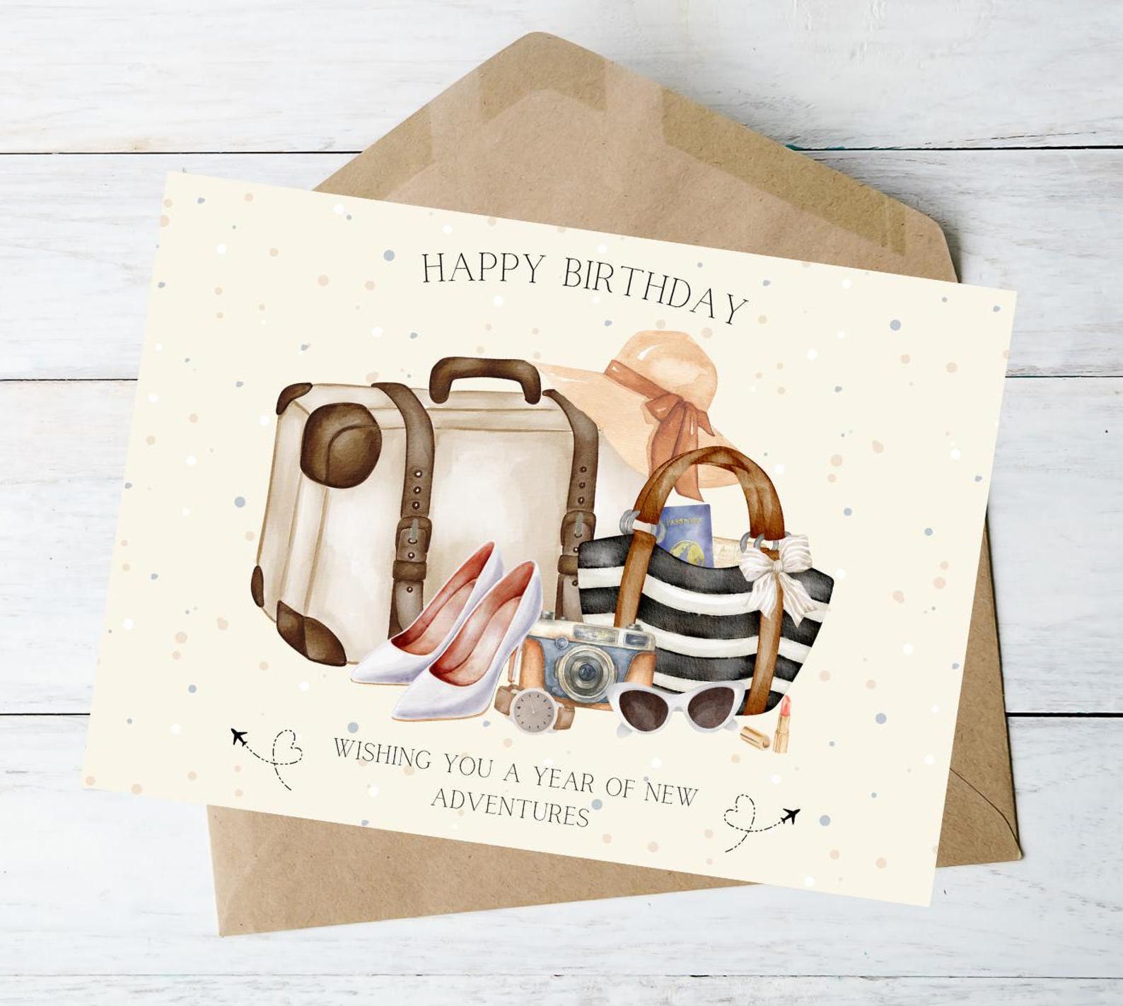 Birthday Vintage Travel Themed Cute and Classy Happy Birthday Wishing ...