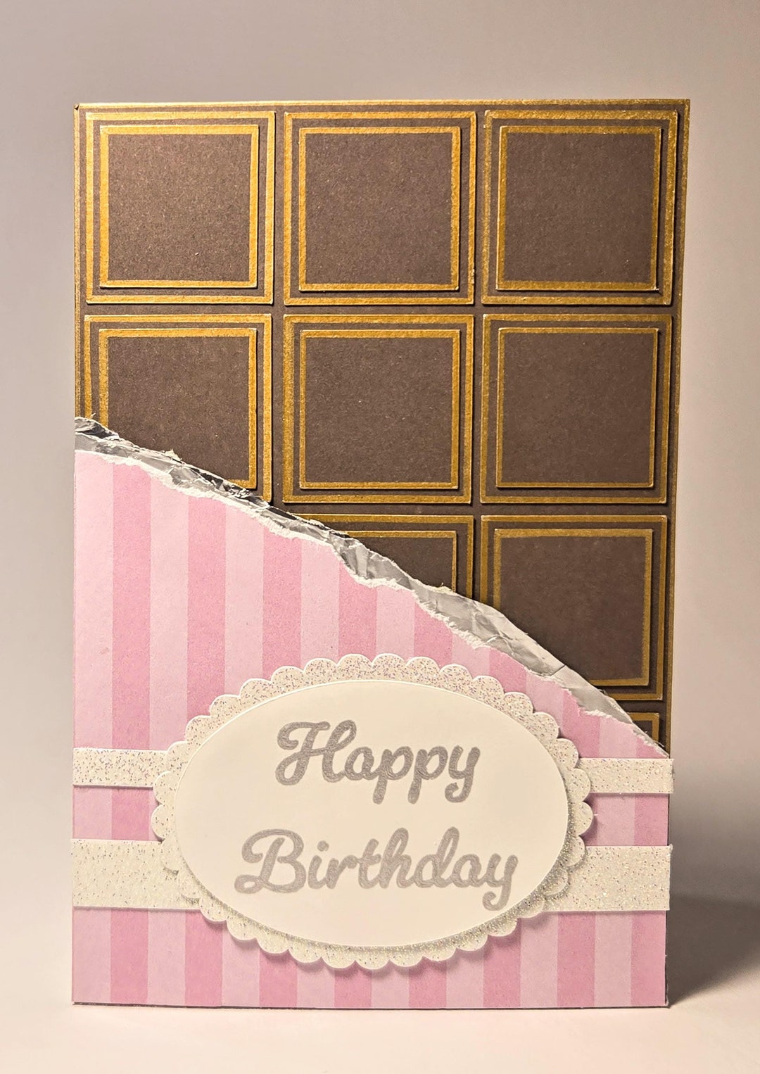 3D Chocolate Bar Birthday Card Unwrapped Chocolate Bar Unique Handmade ...