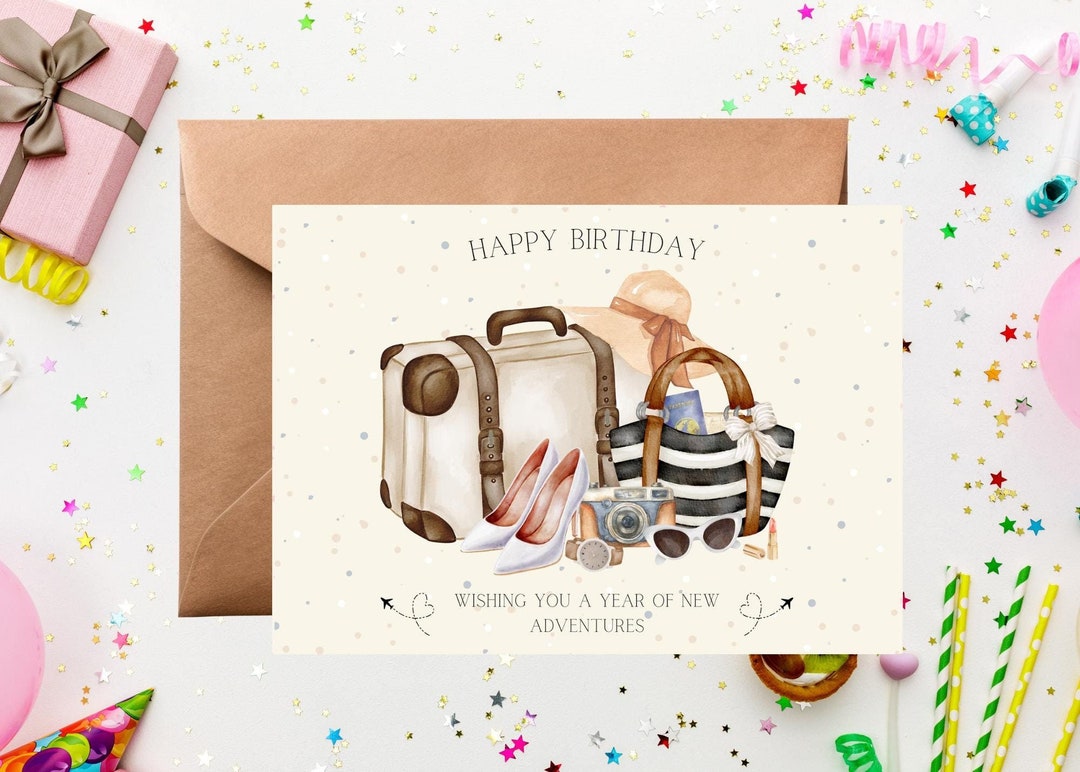 Birthday Vintage Travel Themed Cute and Classy Happy Birthday Beautiful ...
