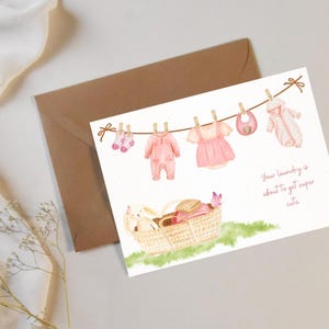 Baby Girl Laundry Line Cute Watercolor Baby Clothes Cute Laundry ...