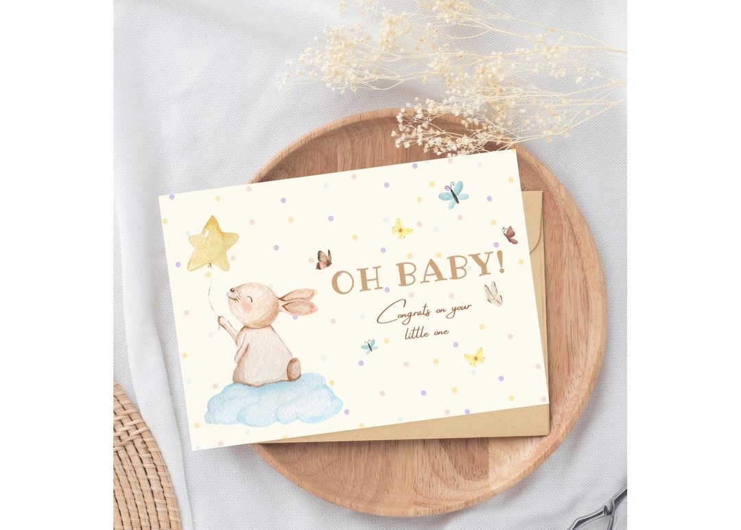 Oh Baby Congrats on Your Little One Cute Baby Bunny Pregnancy ...