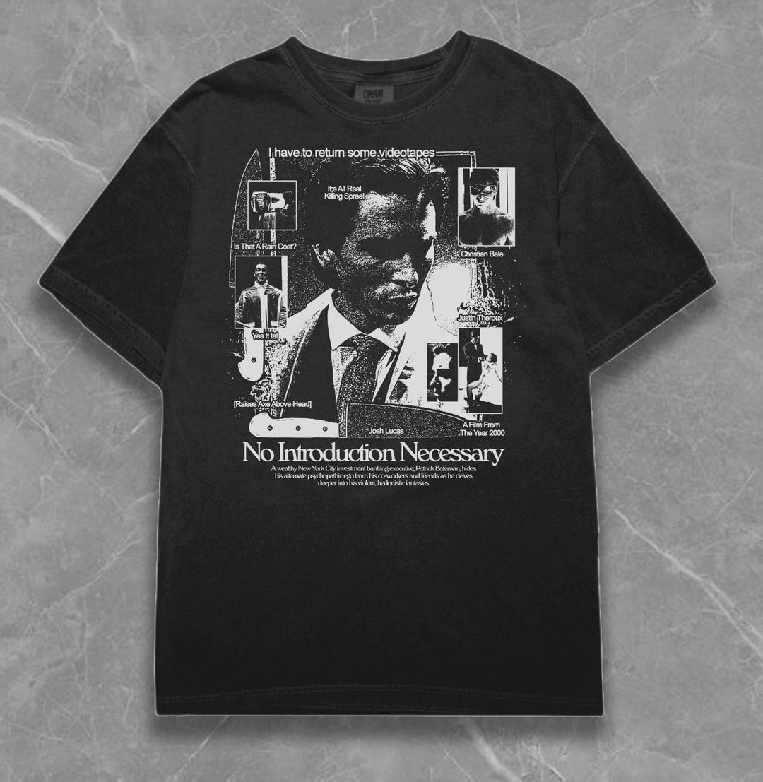 Vintage Style Patrick Bateman No Introduction Necessary T-shirt ...