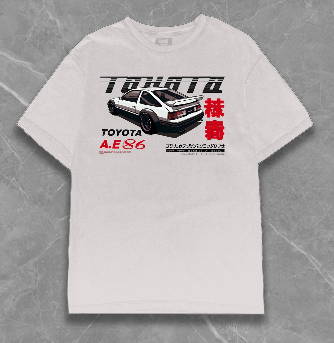 Retro Toyota AE86 Classic Car Enthusiast T-shirt, JDM Drift Legend Tee ...