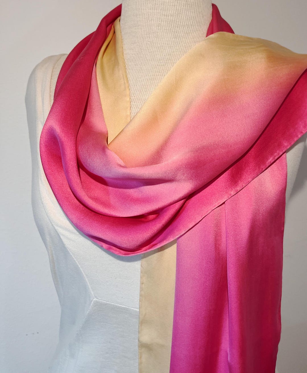 Anna Champagne Silks, Silk Scarf, Hand Painted 100% Silk Charmeuse ...
