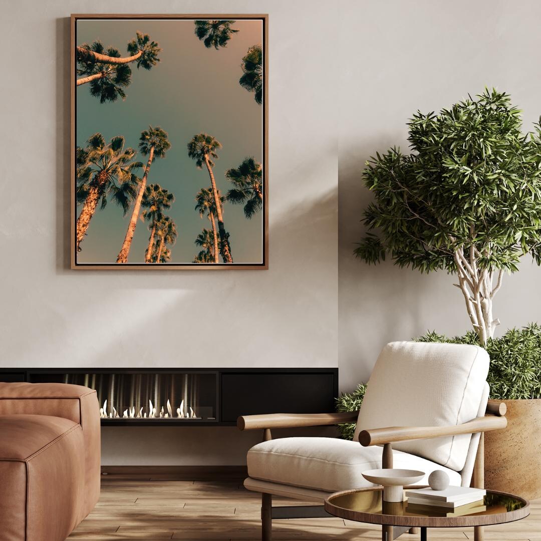 Palm Tree Sunset Print | Tropical Wall Art | Beach Landscape ...