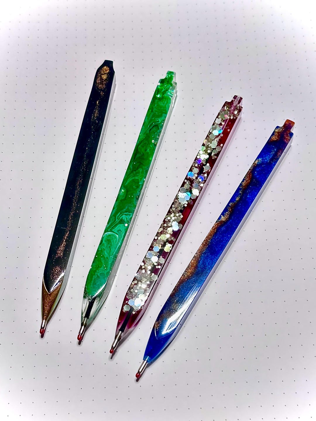 Colorful and Unique Epoxy Resin Ballpoint Pen With Black, Blue, or Red ...