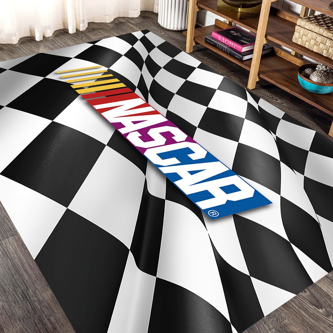 Race Flag Pattern Rug, Nascar Start Rug, Sport Car Flag Rug, Driver Rug ...