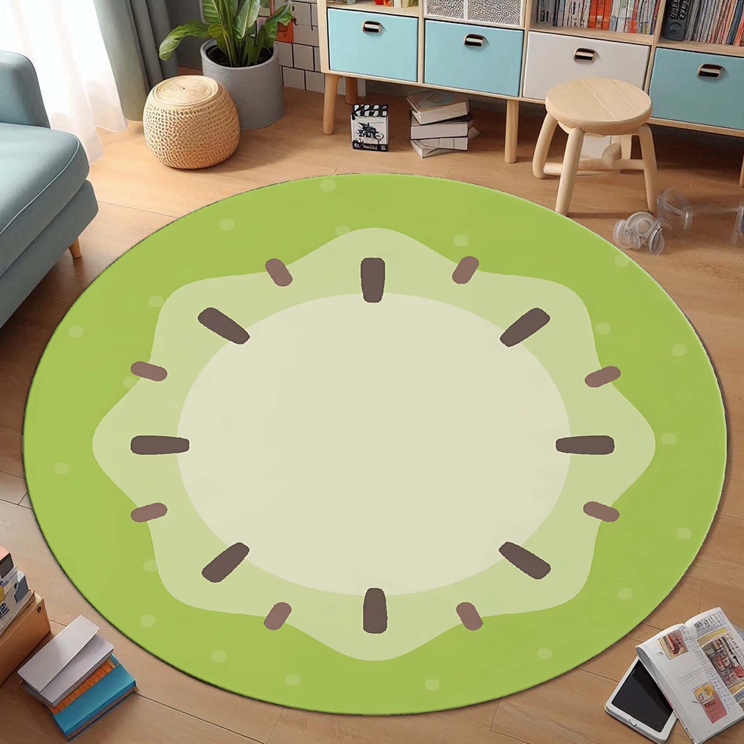 Kiwi Rug Playroom Rug, Cute Fruit Decoration, Playroom Decor, Fruit ...