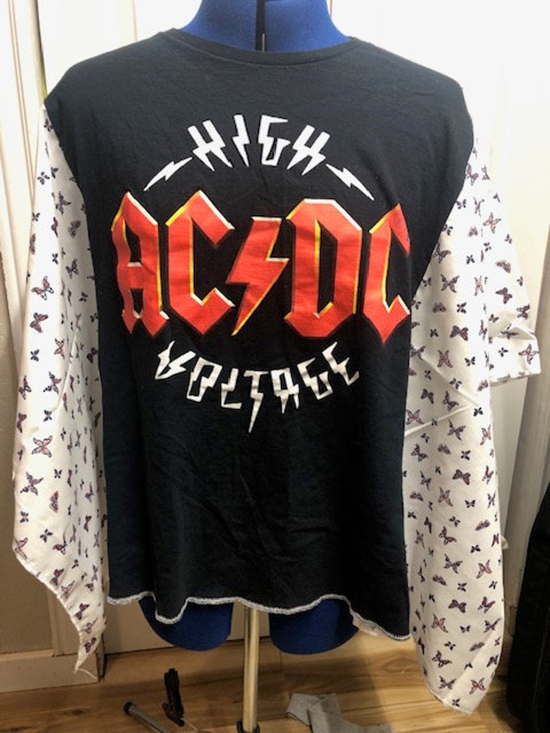 One Size Fits All AC/DC Poncho – Upcycled Rock & Boho Style - Etsy