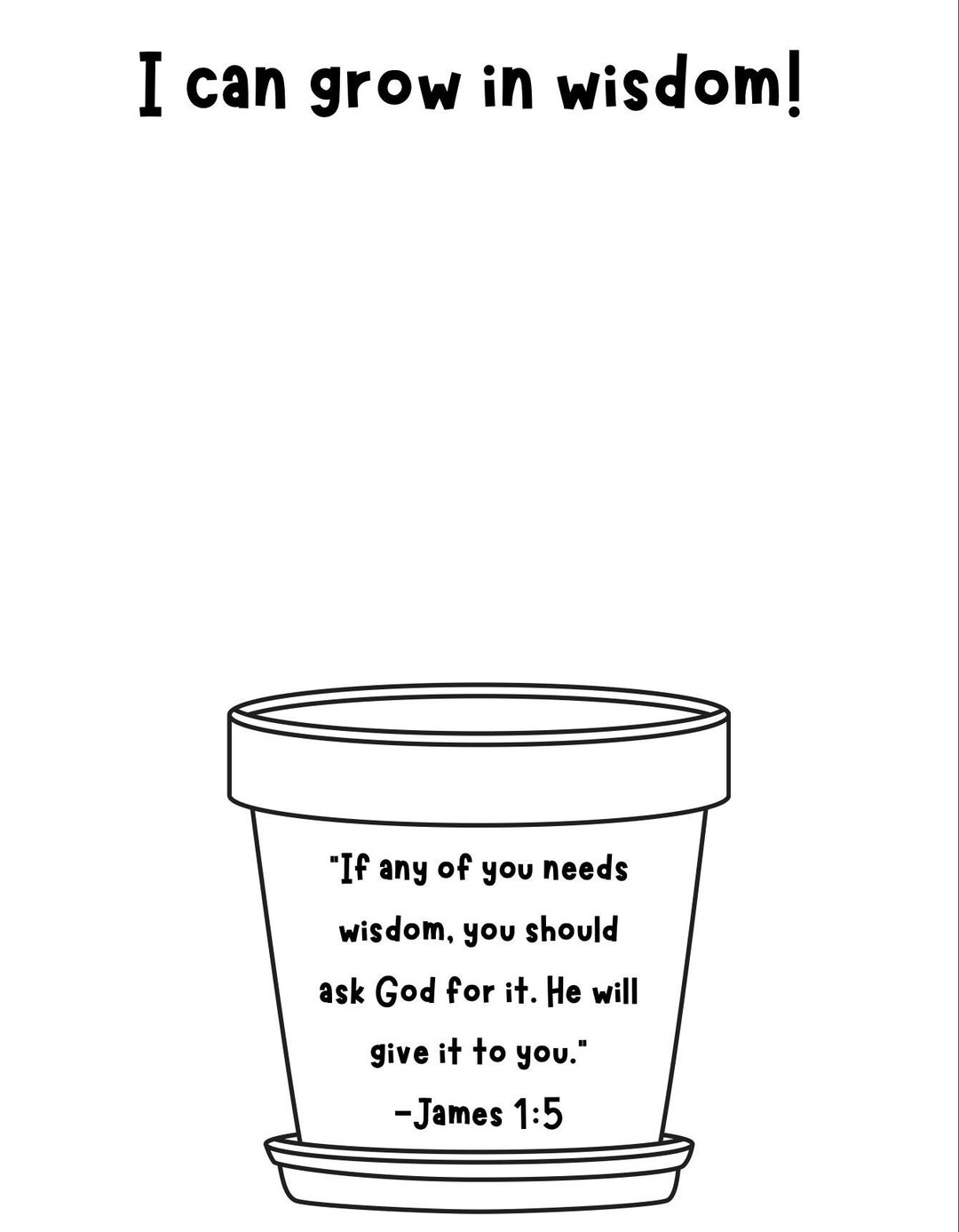 Grow in Wisdom Printable Craft: Church Kids Ministry (digital Download ...